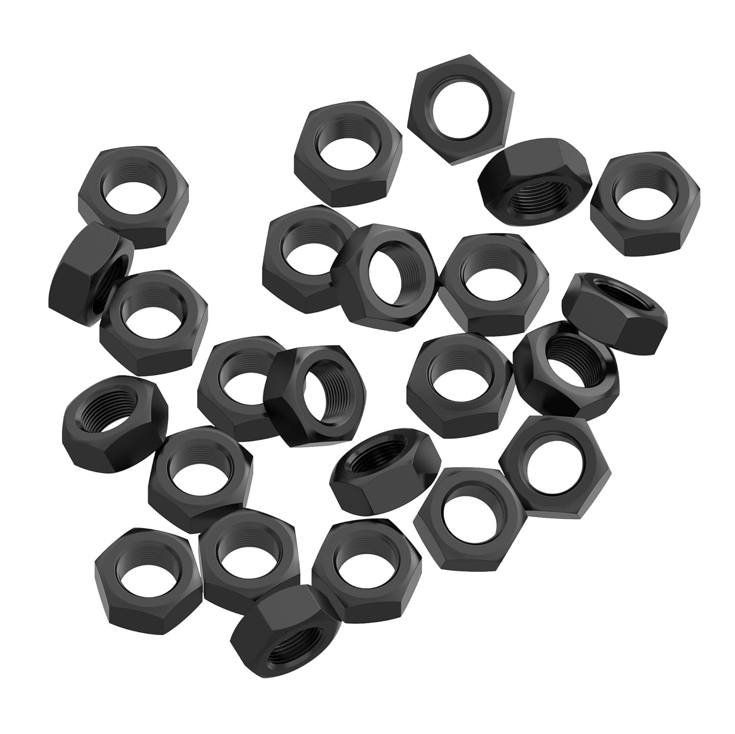 4PCS M14-2 Black Hex Nuts, Carbon Steel Metric Coarse Thread Hexagon ...
