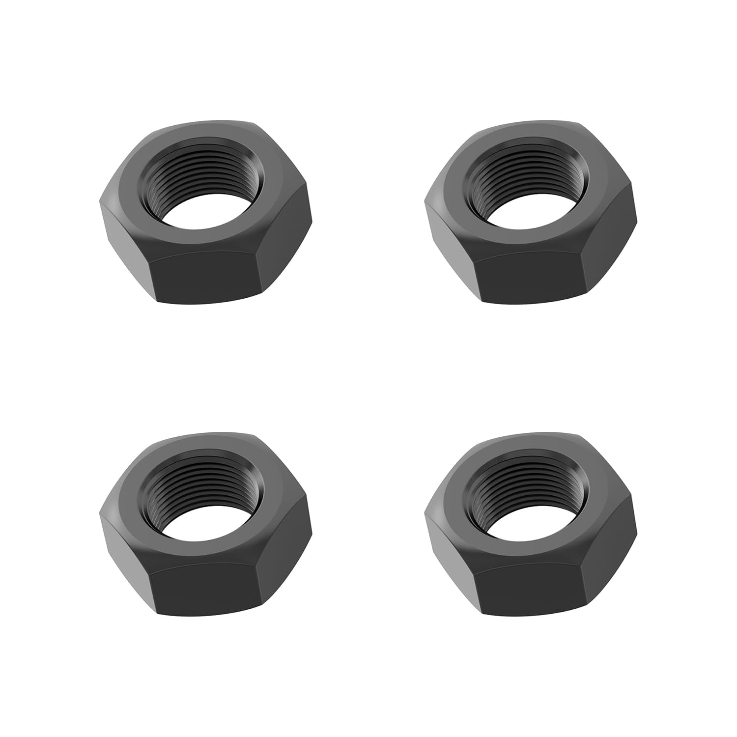 4PCS M16-2 Black Hex Nuts, Carbon Steel Metric Coarse Thread Hexagon ...