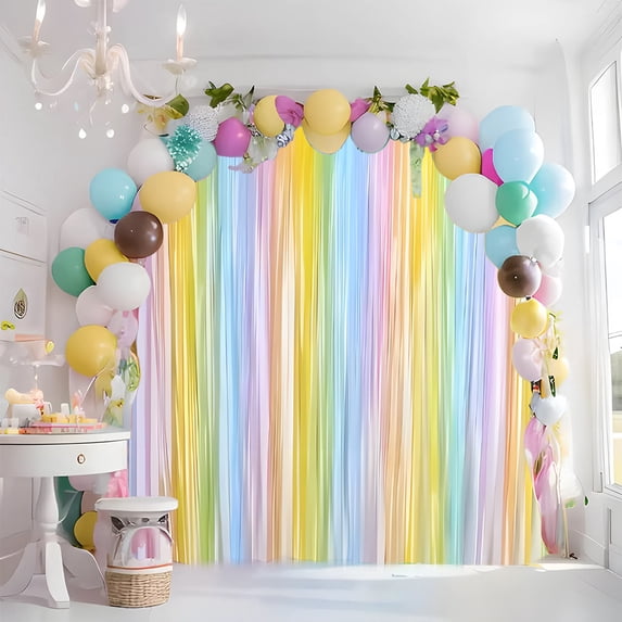 4PCS Macaron Gradient Metallic Backdrop - 1x2M Bulk Foil Tassel ...