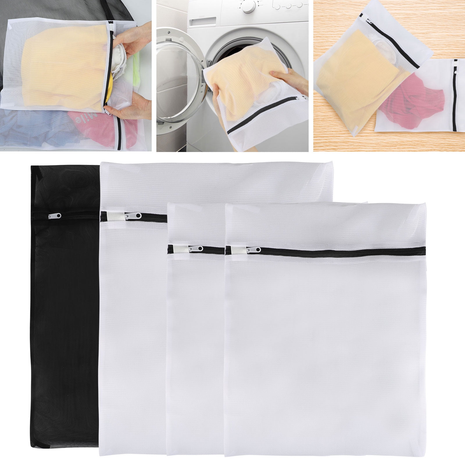 4PCS Mesh Laundry Bags, Durable Delicates Net Wash Bag for Bra Lingerie ...
