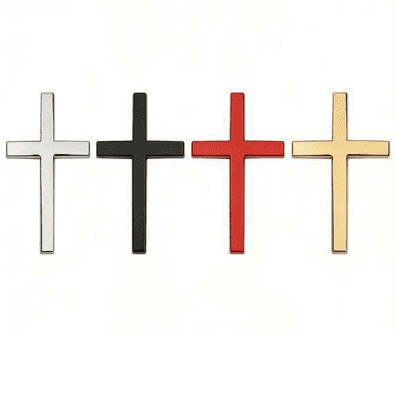 4PCS Metal Jesus Christ Cross Badge Stickers, 2.5"×1.8" Alloy 3D ...