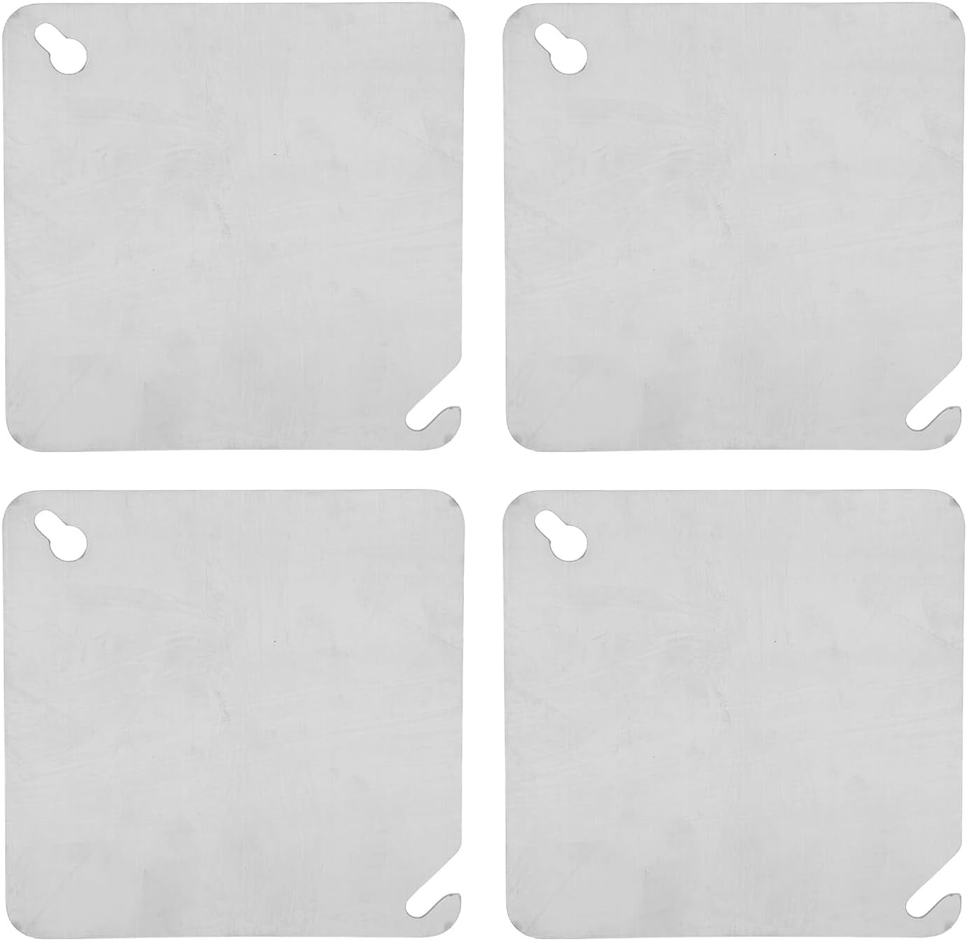 4PCS Metal Square Electrical Box Cover Plates, 4 Inch Galvanized Steel ...