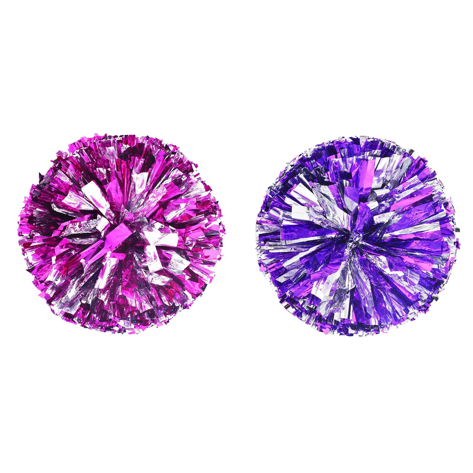 4PCS Metallic Pom Poms, Cheerleading with Handle, Cheerleaders Cheer ...