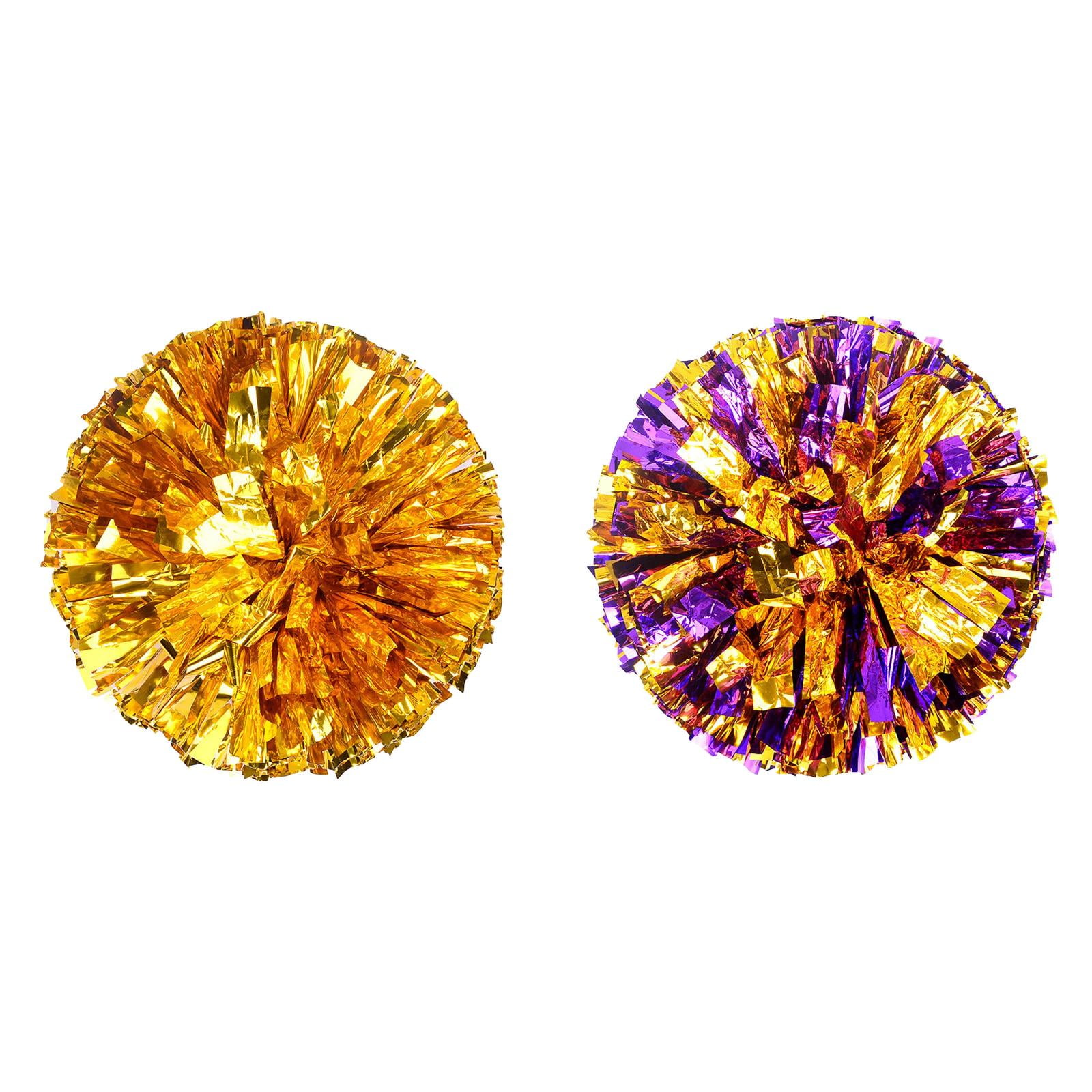 4PCS Metallic Pom Poms, Cheerleading with Handle, Cheerleaders Cheer ...