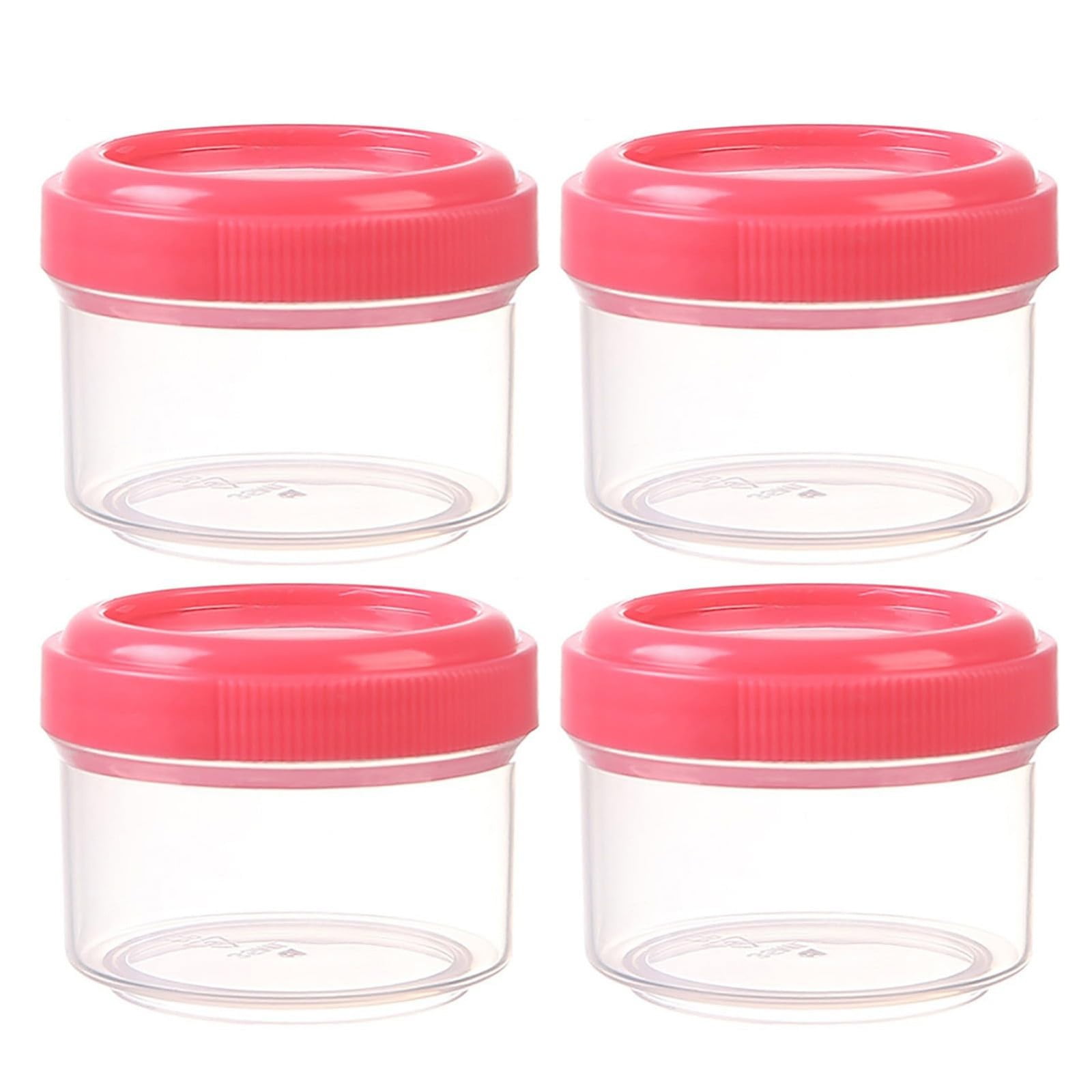 4PCS Mini Clear Jars With Leakproof Lids Round Clear Container 35ml ...