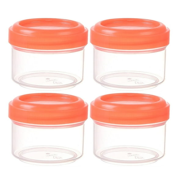 4PCS Mini Clear Plastic Jars with Leakproof Lids Round Clear Container ...