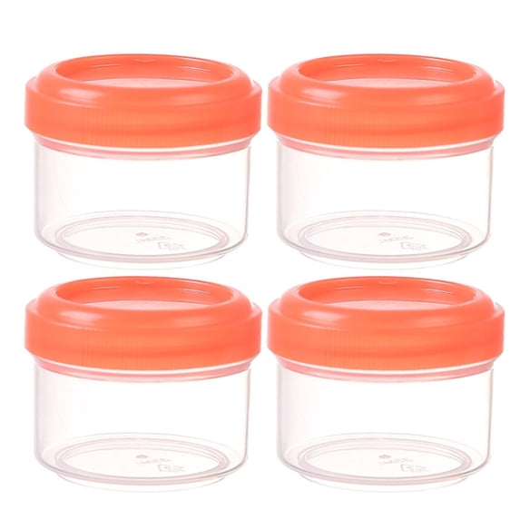 4PCS Mini Clear Plastic Jars With Leakproof Lids For Kitchen And Home ...