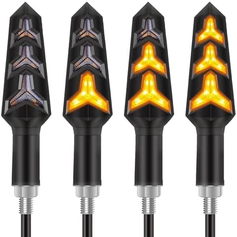 4PCS Motorcycle Turning Indicators Flowing Turn Signal Lights 12V 12 LEDs Bulbs for Motorbike ...
