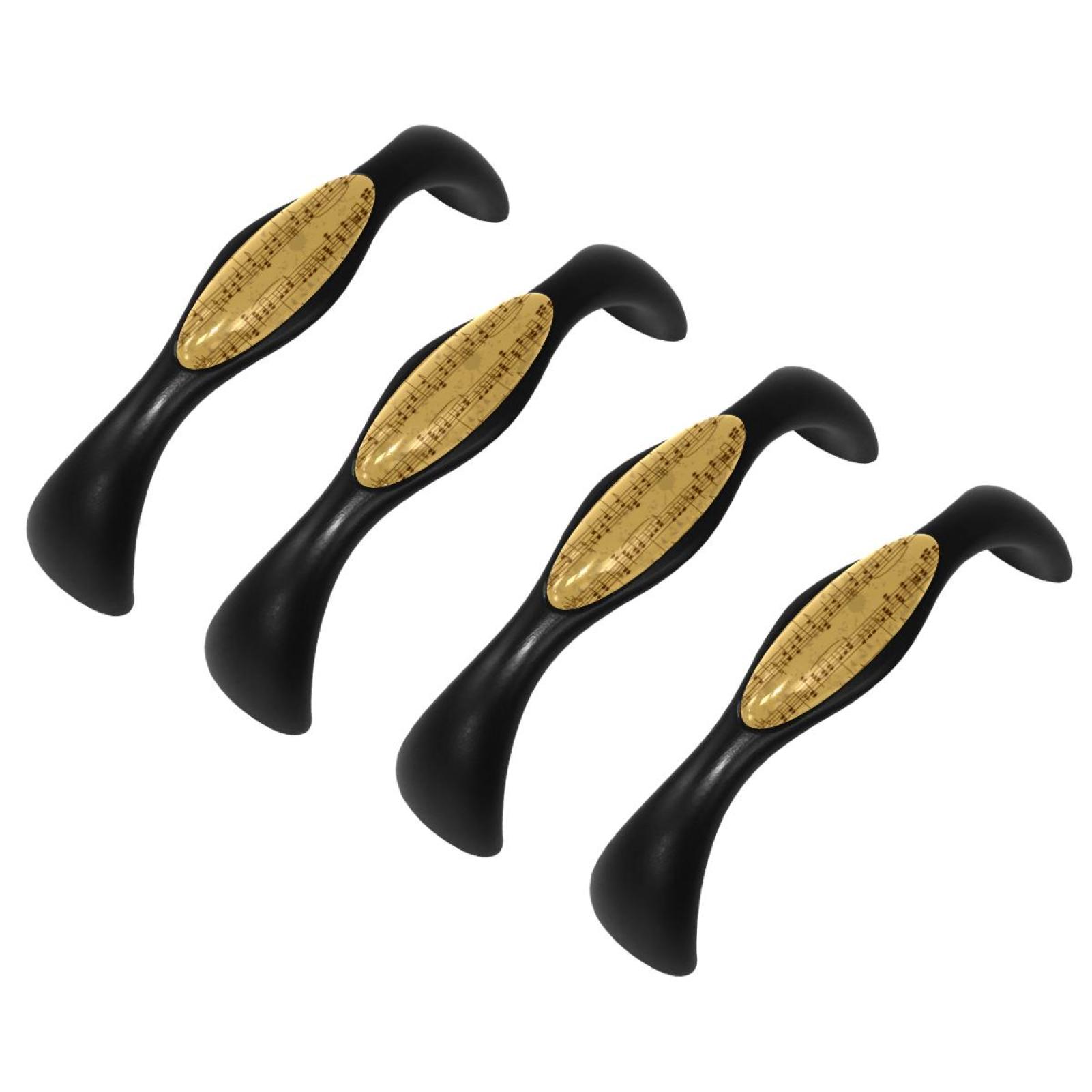 4PCS Music Stave Note Arched Drawer Pulls Crystal Glass White Knobs ...