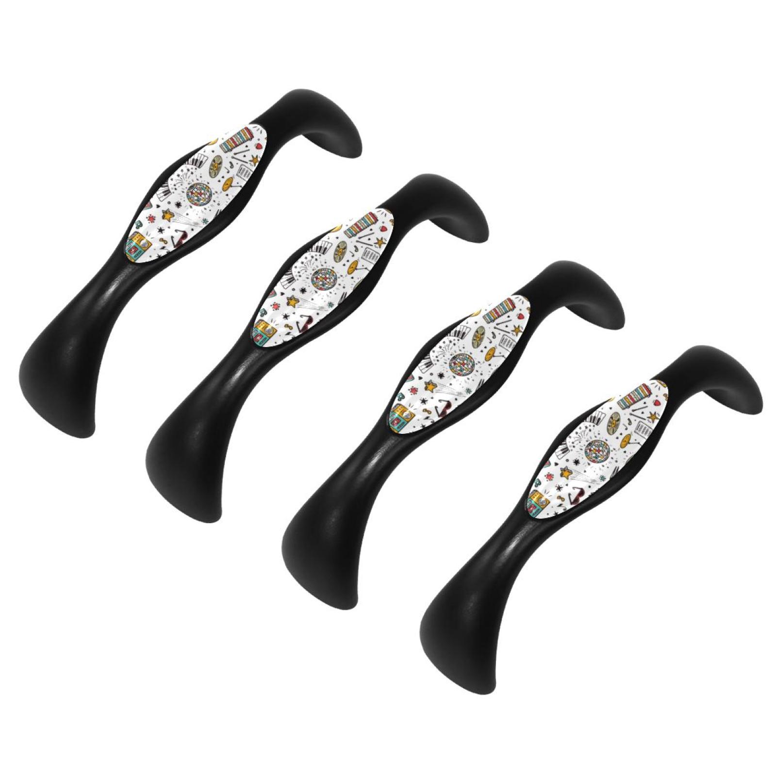 4PCS Musical Instruments Violin Arched Drawer Pulls Crystal Glass White ...