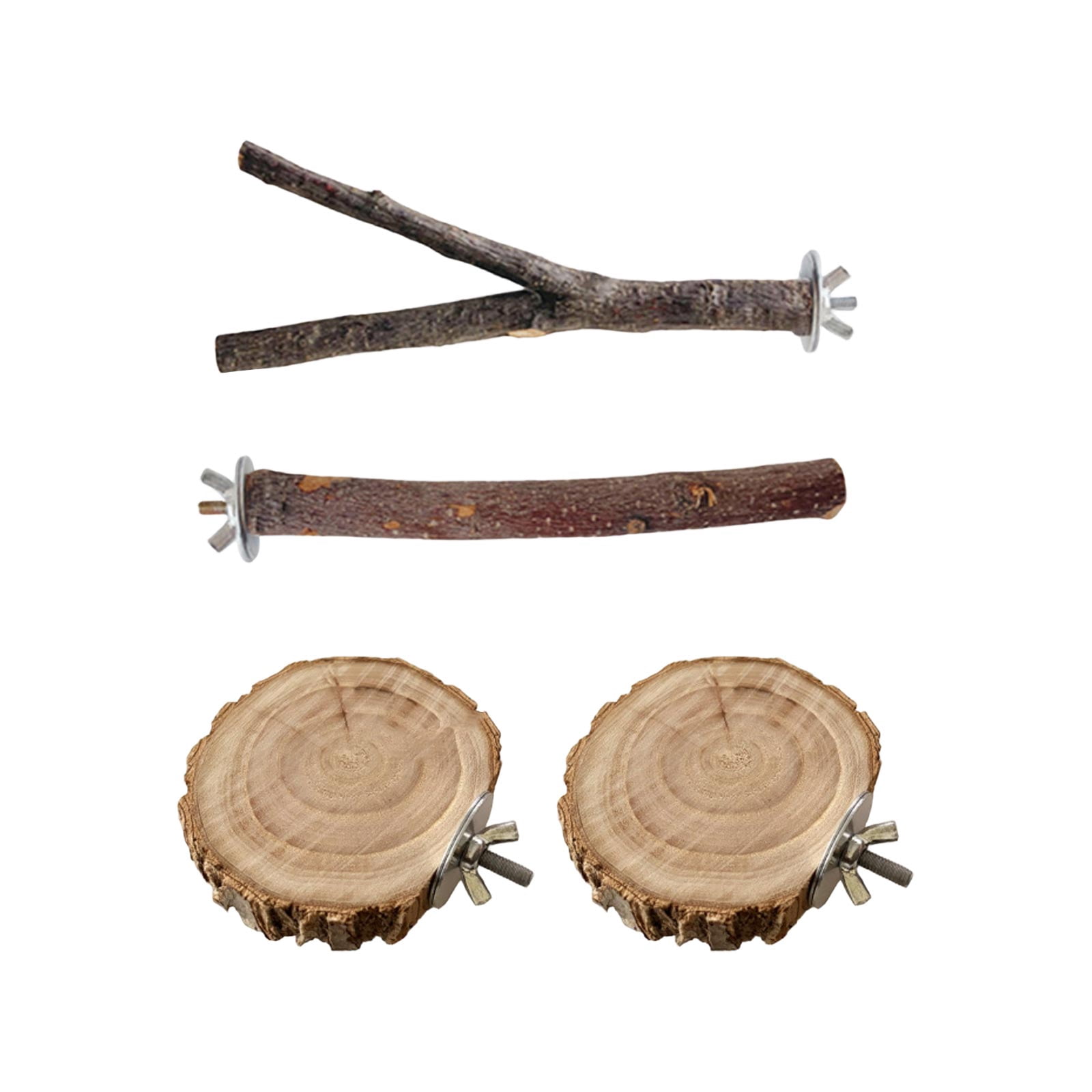 4PCS Natural Wood Bird Perches for Cage, Parrot Cage Perch Stand, Cage ...