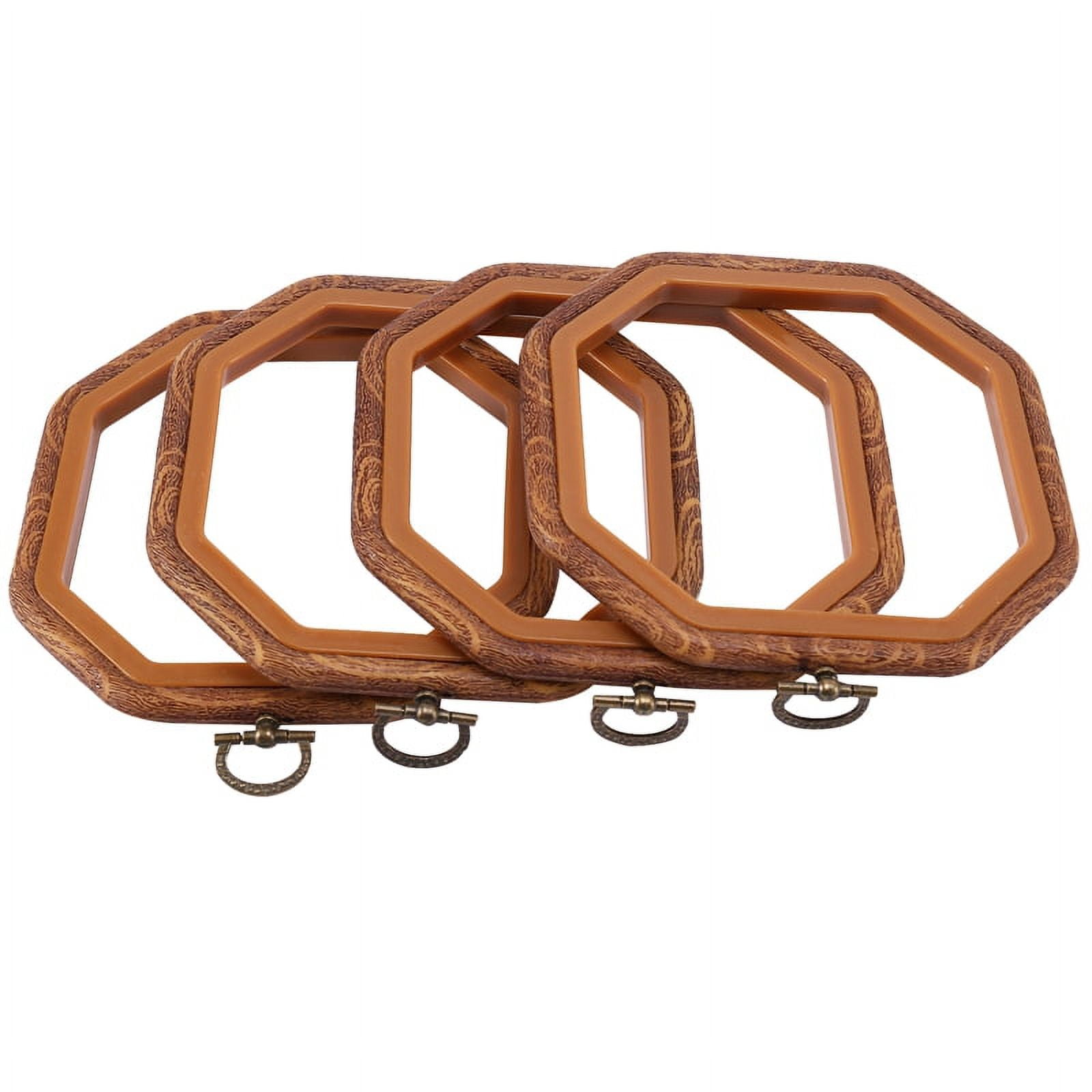 4PCS Octagon Embroidery Hoops Imitated Wood Hoop Set Display Frame for ...
