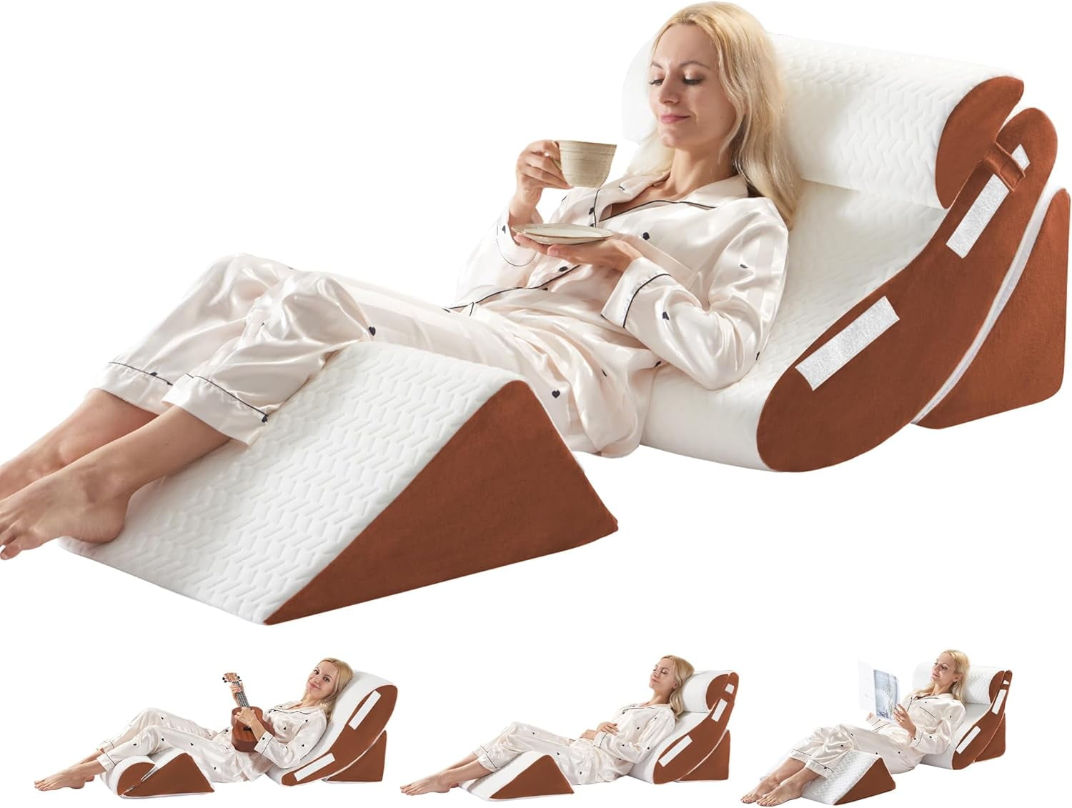 4PCS Orthopedic Bed Wedge Pillow Set for Sleeping, Post Surgery Foam ...