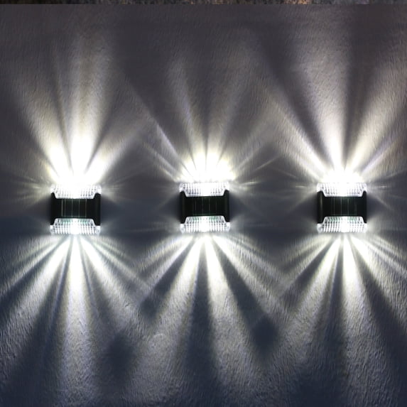 4PCS Outdoor Solar Wall Lights, Wenini IP65 Waterproof Polycrystalline ...