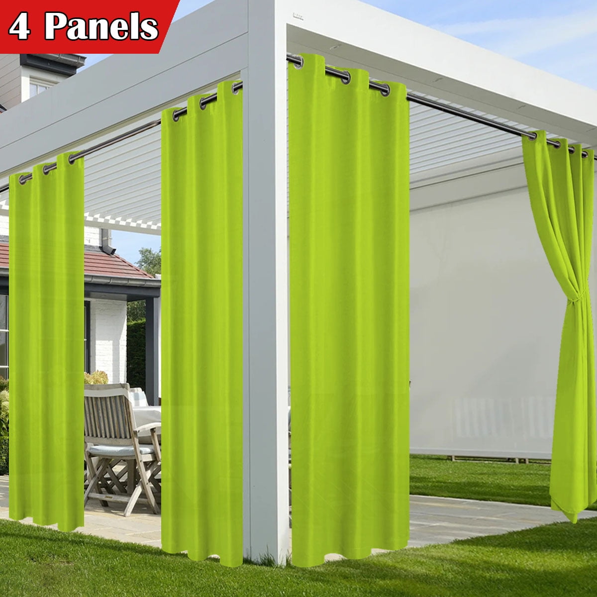 4PCS OutdoorLines Waterproof Indoor Outdoor Curtains for Patio-Privacy ...