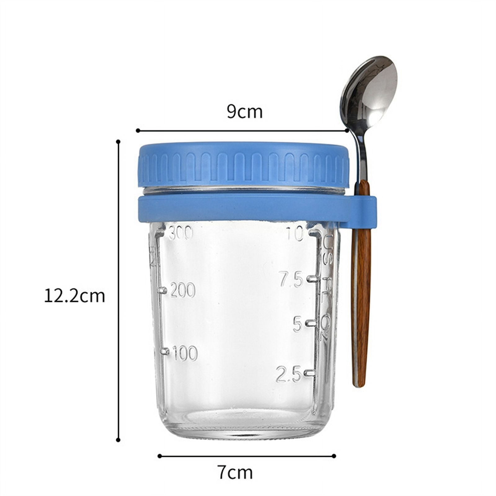 4PCS Overnight Oats Containers with Lids and Spoons Glass MasonJars for ...