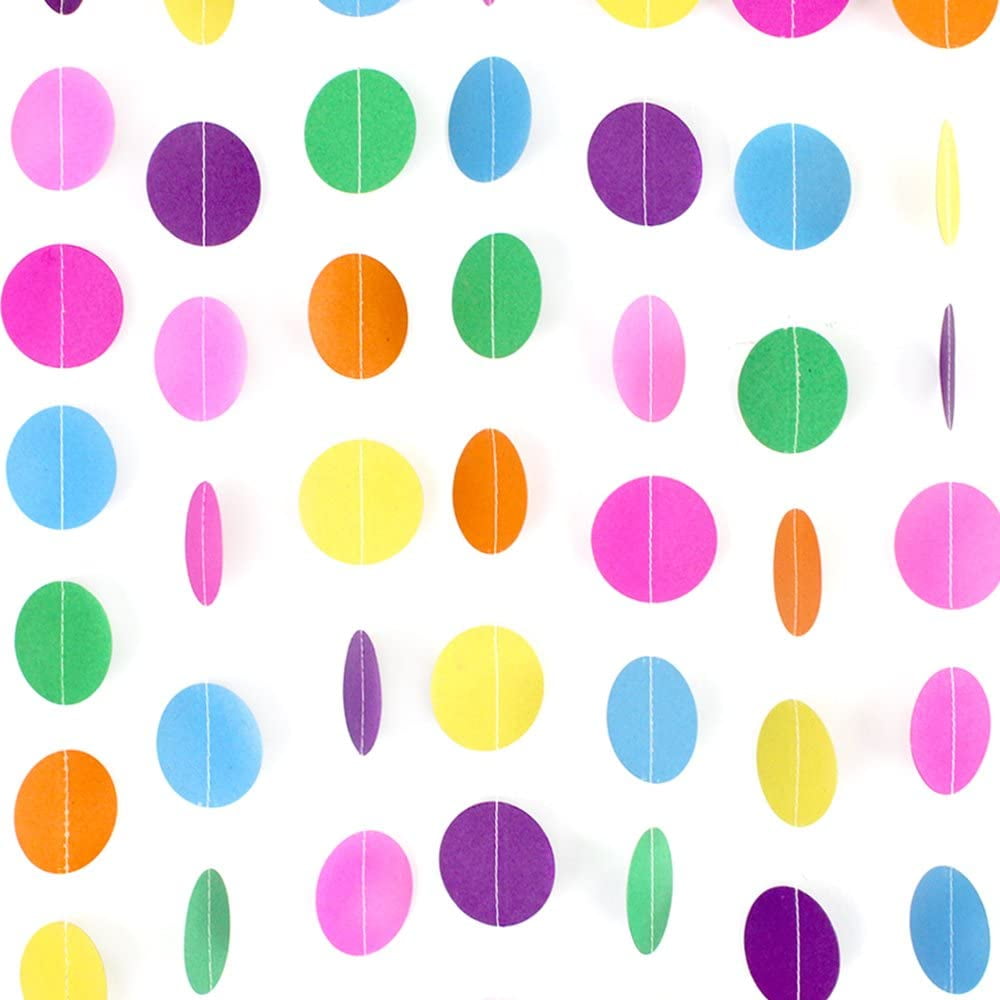 4PCS Paper Circle Dots Garland Hanging Circle Paper for Wedding ...