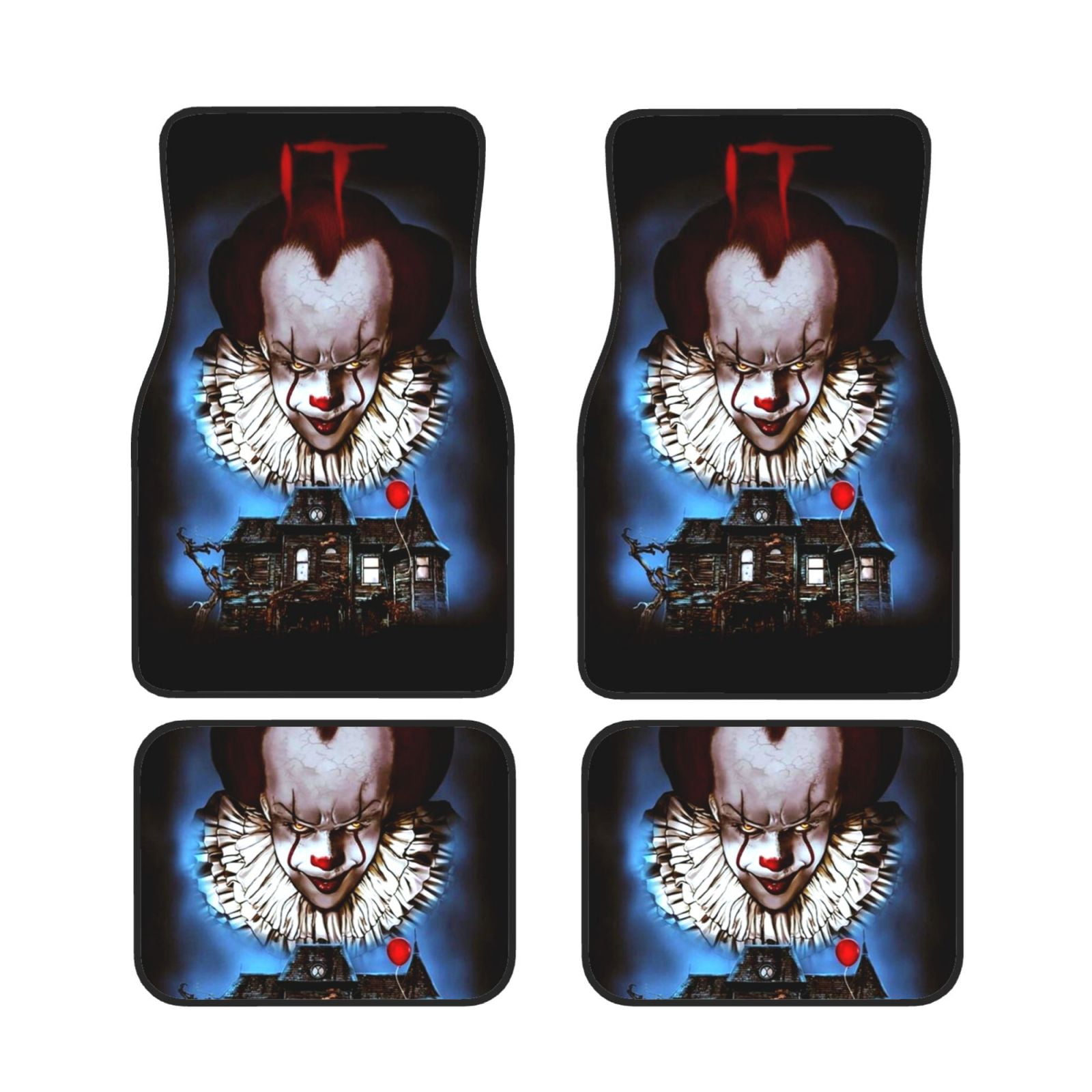 4PCS Pennywise Print Car Floor Mat Universal Fit Vehicle Anti-Slip ...