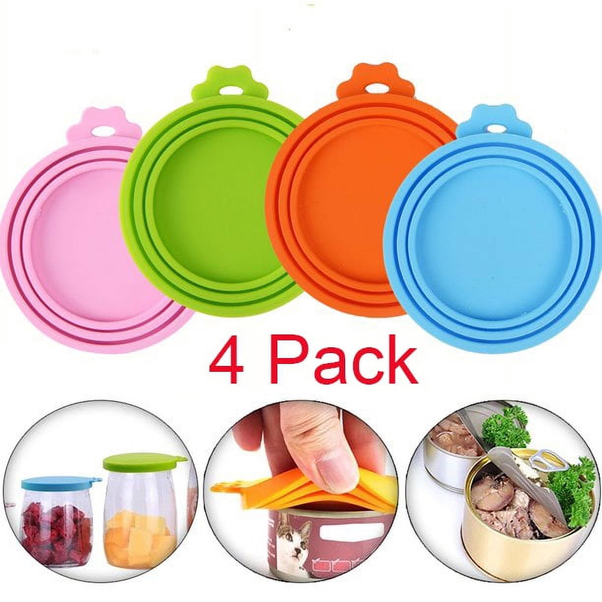 4PCS-Pet Food Can Covers, Universal Silicone Can Lids for Pet Food Cans ...