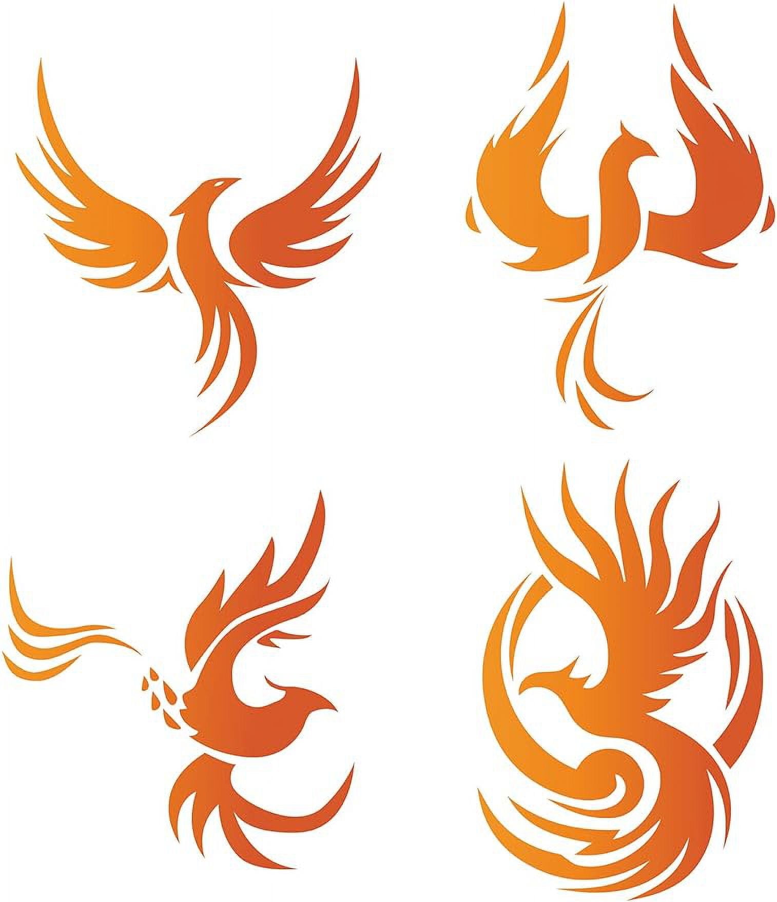 4PCS Phoenix Window Decals Static Glass Sliding Door Sticker Clings ...