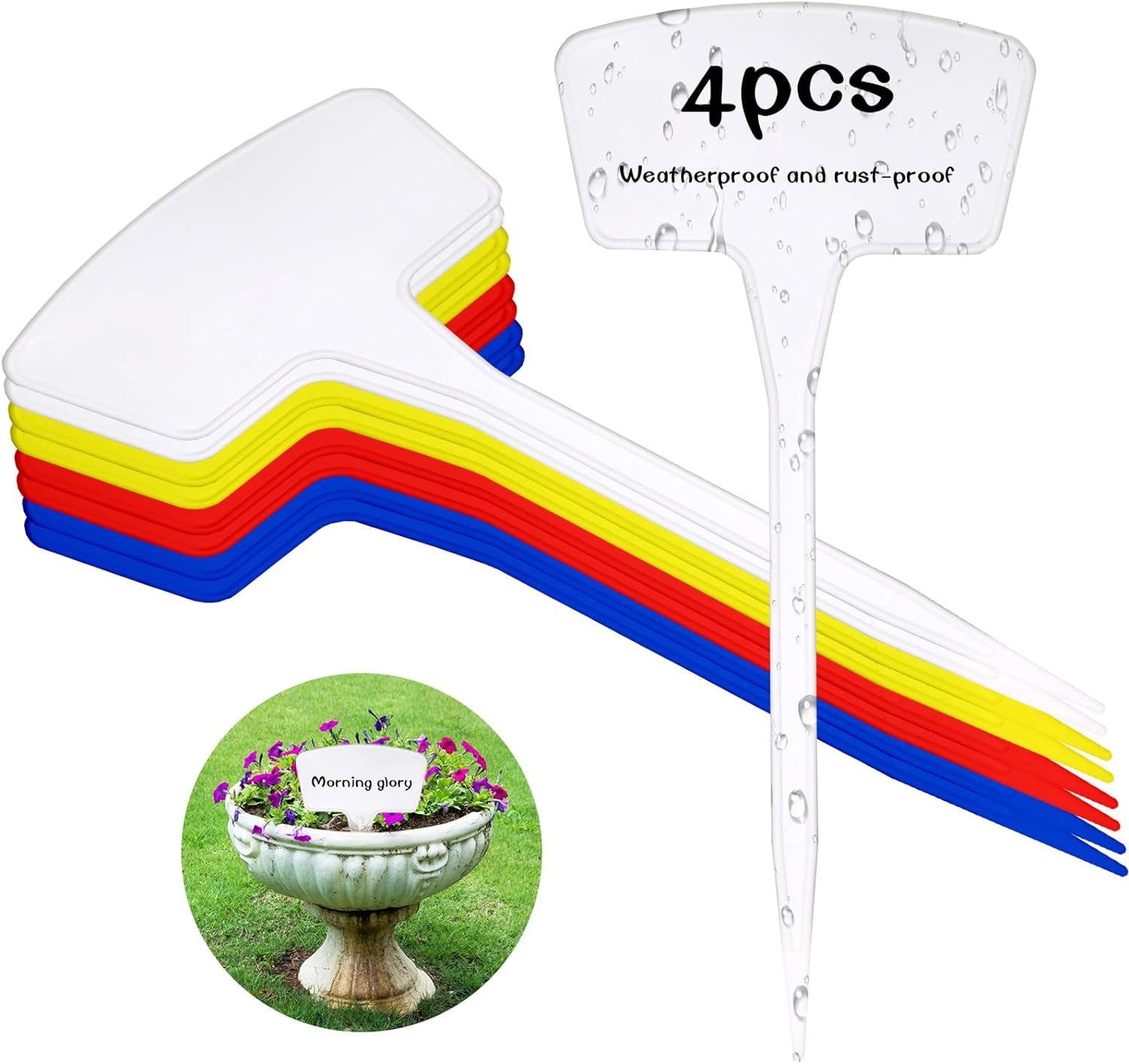 4PCS Plant Label Large Tall Outdoor Waterproof Plastic T-Type Tags ...