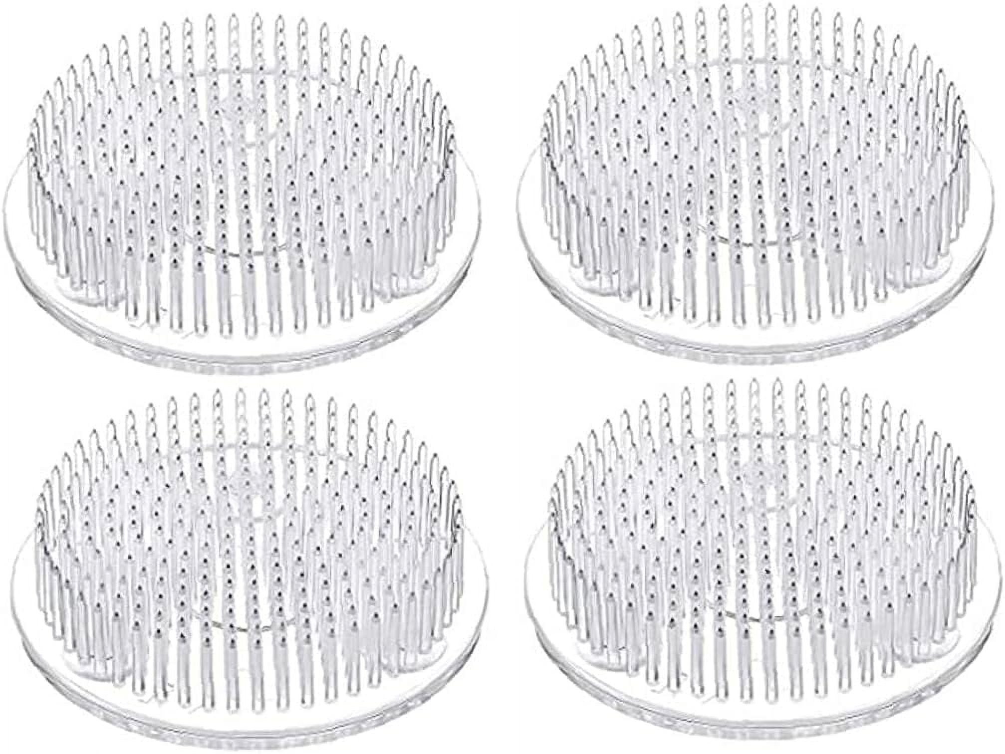 4PCS Plastic Flower Frog Clear Arrangement Round Pin Holder Plant Fixed ...