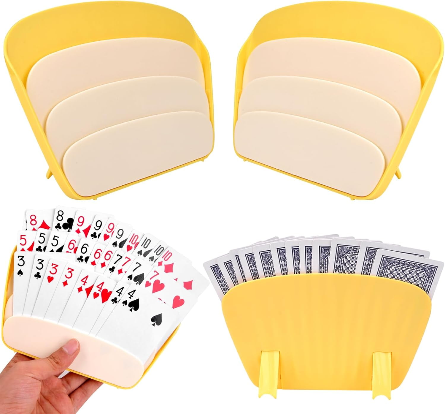 4PCS Playing Card Holder, UNO Card Game Accessory for Kids Adults ...