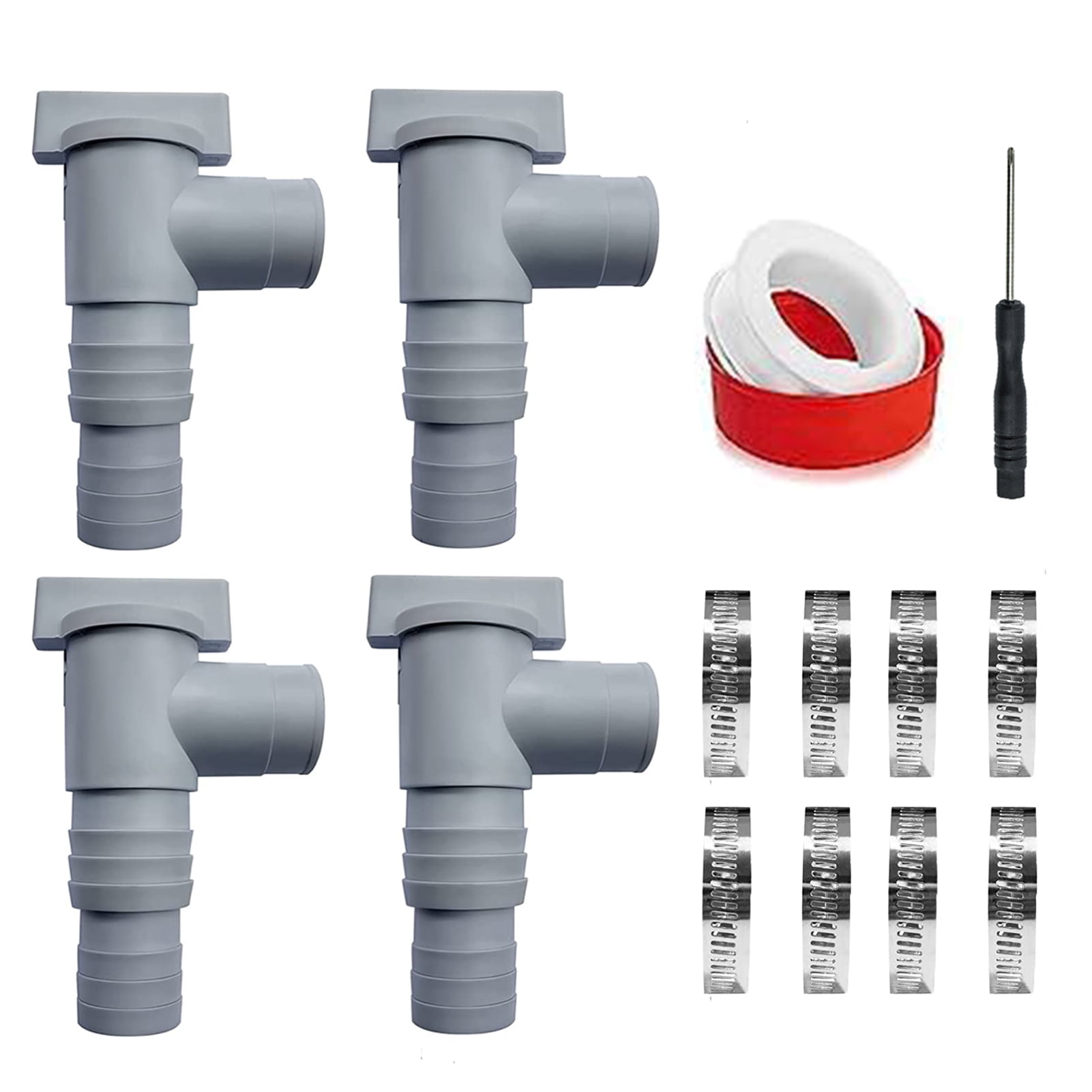 4PCS Pool Plunger Valve for Above Ground Pool - 2-in-1 On/off Plunger ...