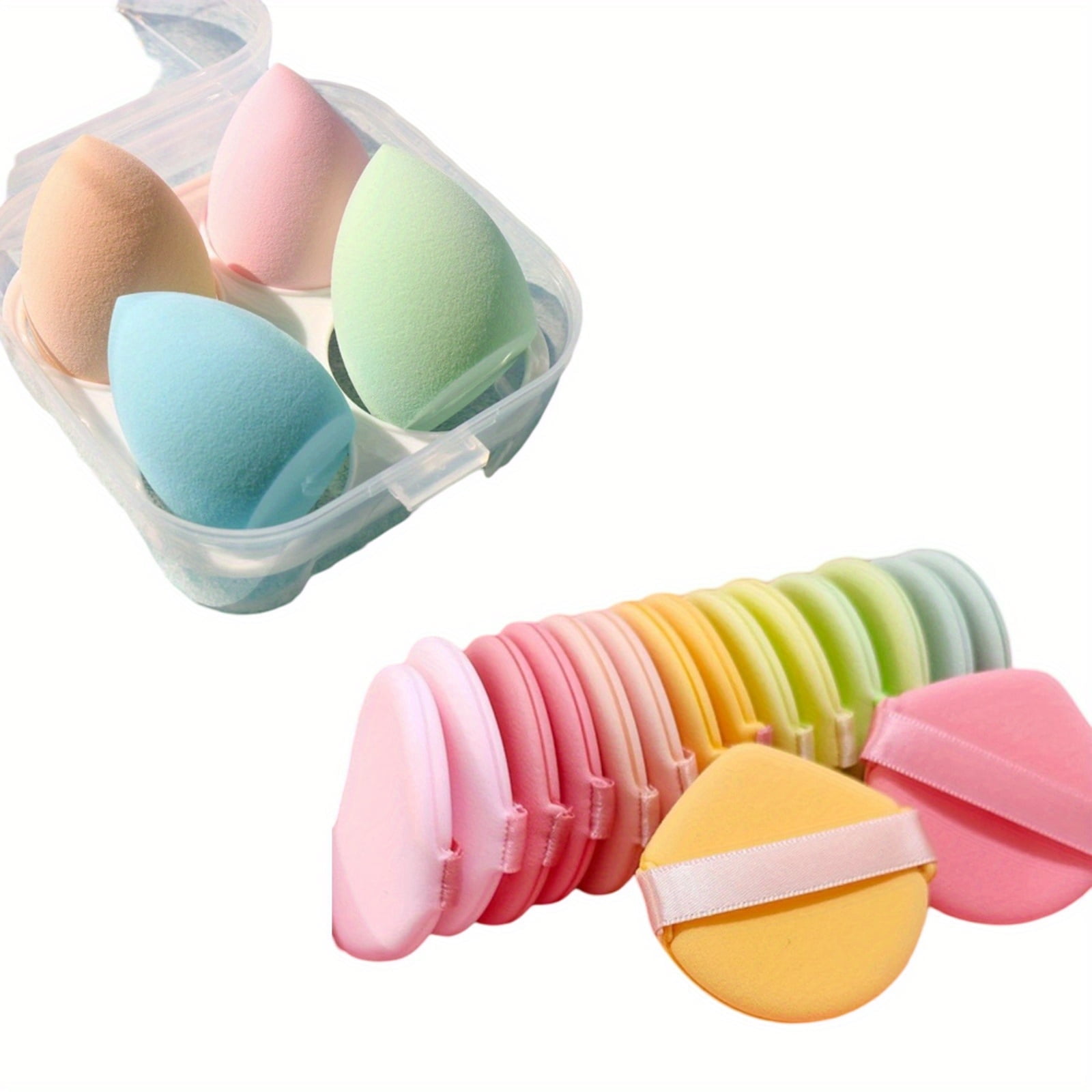 4PCS Powder Puff Makeup Sponge Set in Box - Soft, Non-Absorbent Sponges ...