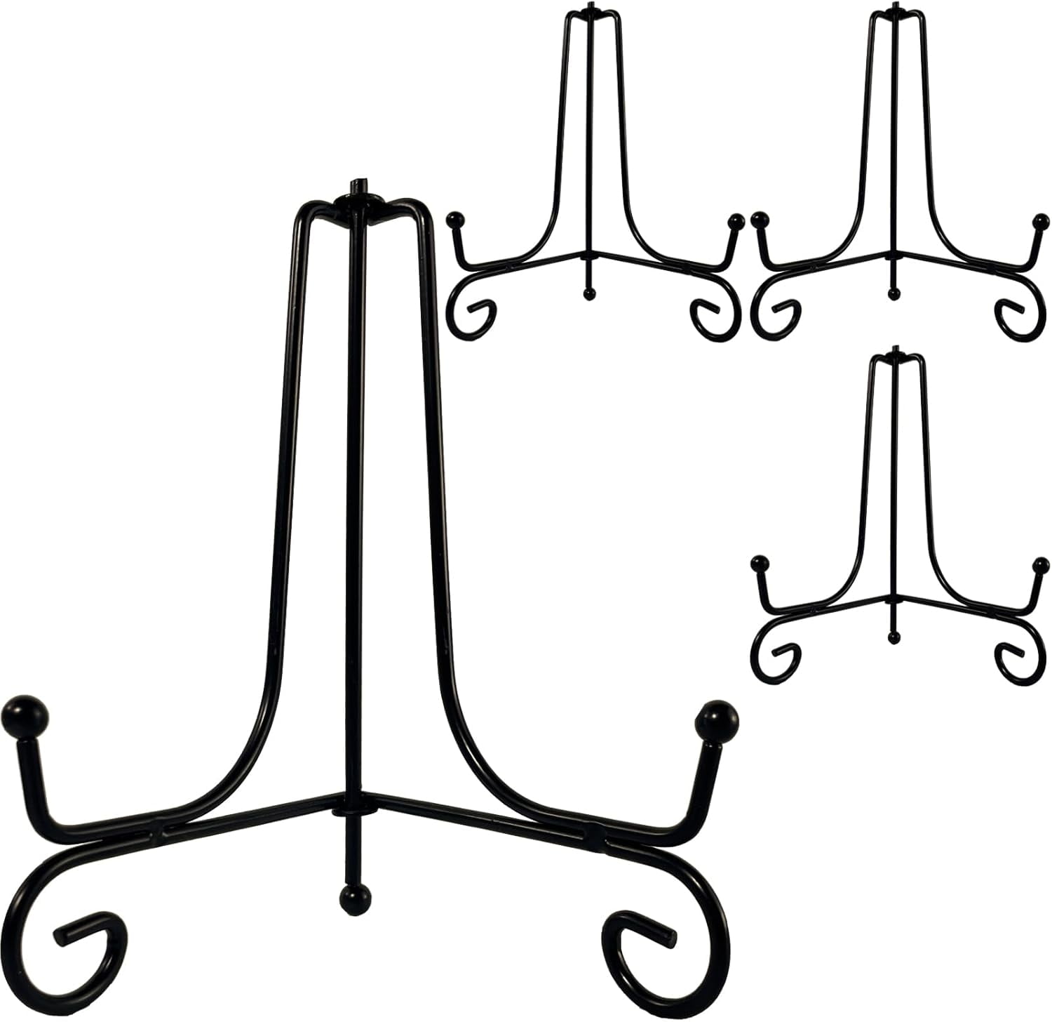 4PCS Premium Black Iron Plate Stands for Display 6 Inch, Decorative ...