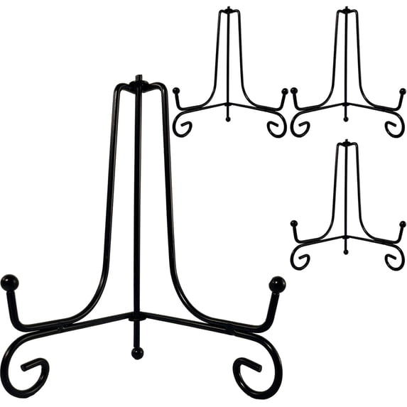 4PCS Premium Black Iron Plate Stands for Display 6 Inch, Decorative ...