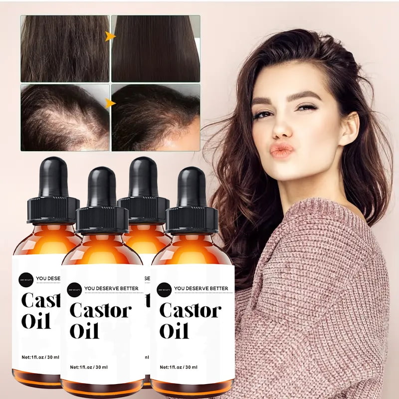 4PCS Pure castor oil, castor oil hair oil, cold pressed, no hexane ...