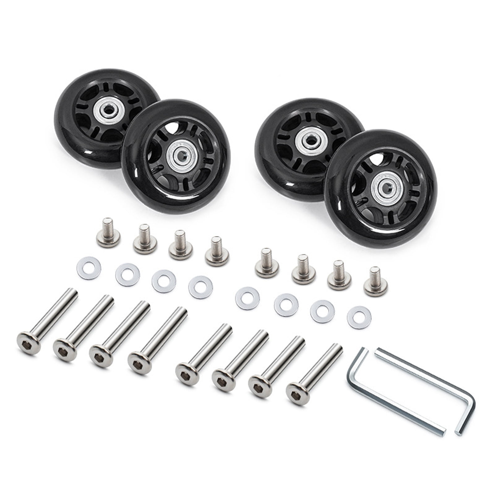 4PCS Quiet Rolling Luggage Wheels Practical Plastic Replacement Set 360 ...