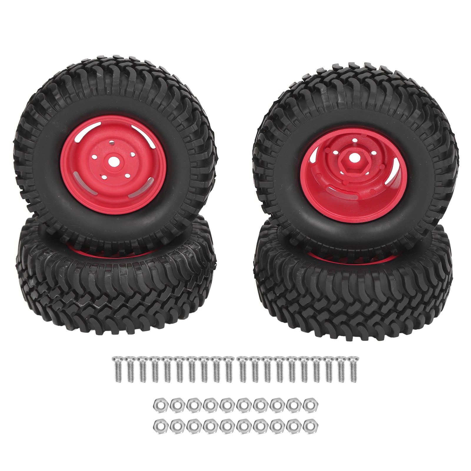 4PCS RC Wheels and Tires 1.9in Rubber Plastic 100mm Diameter Universal ...
