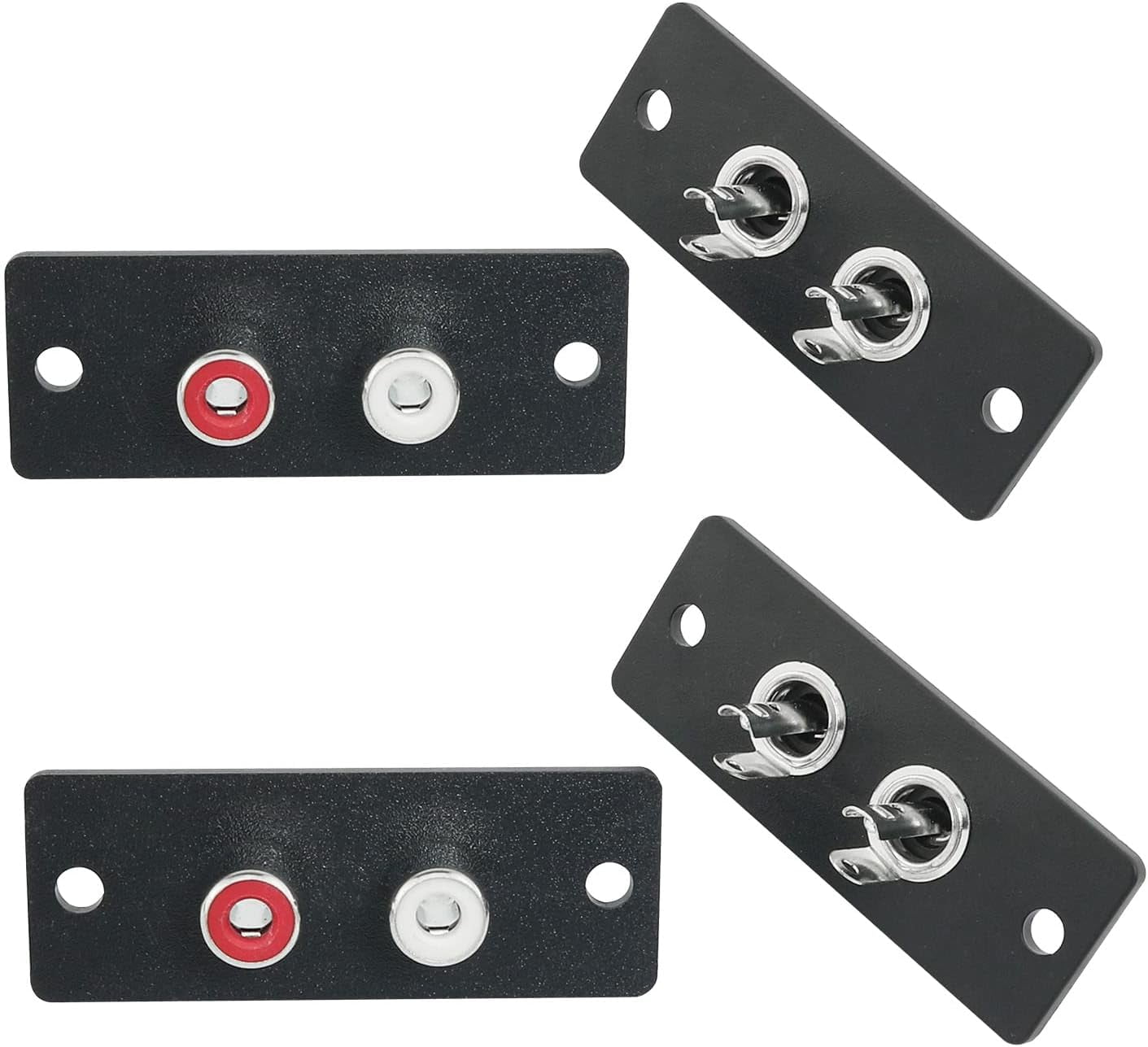 4PCS RCA Terminal Wall Panel Plate Input Phono Chassis Socket AV Audio ...