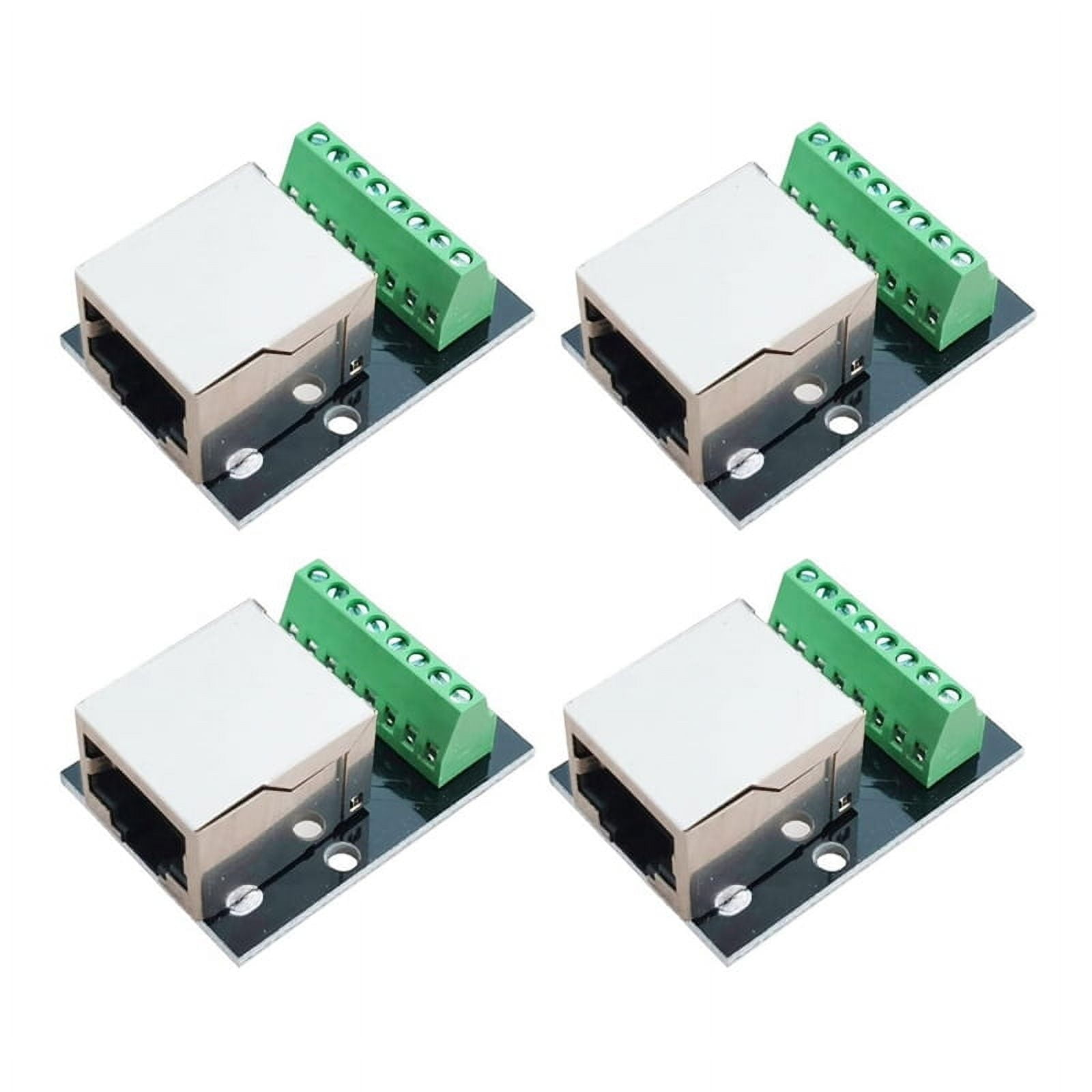 4PCS RJ45 Ethernet Female Socket Connector Breakout Board,2.54mm Board ...