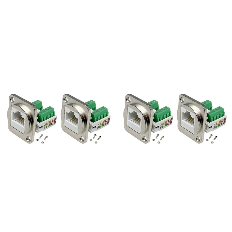 4PCS RJ45 Panel Mount Screw Terminal Adapter, RJ45/8P8C Female Panel ...