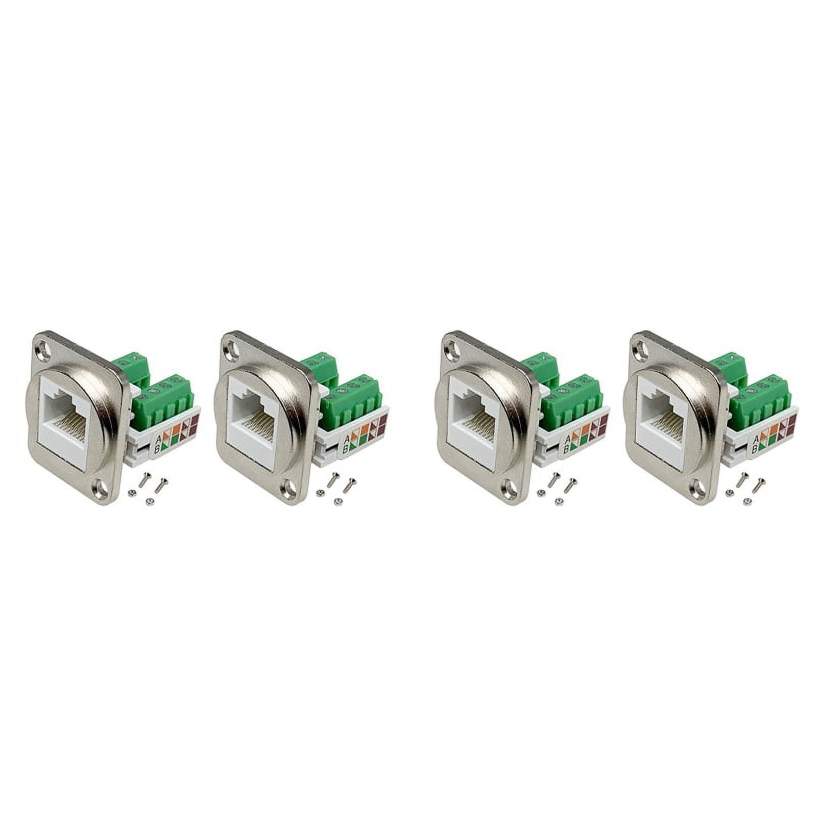4PCS RJ45 Panel Mount Screw Terminal Adapter, RJ45/8P8C Female ...