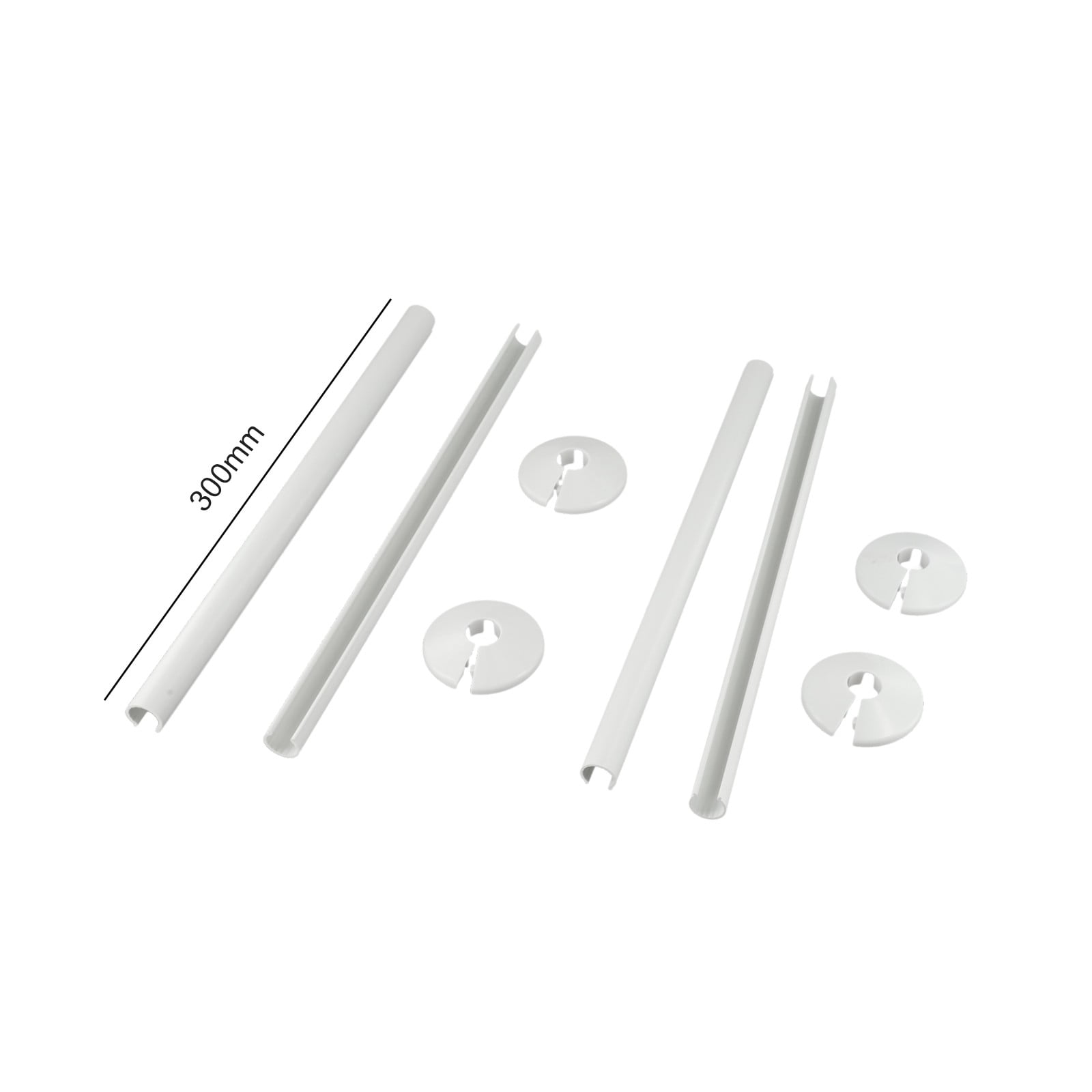 4PCS Radiator Pipe Covers And Pipe Collars 15X300mm 15mm Snap-on Pipe ...