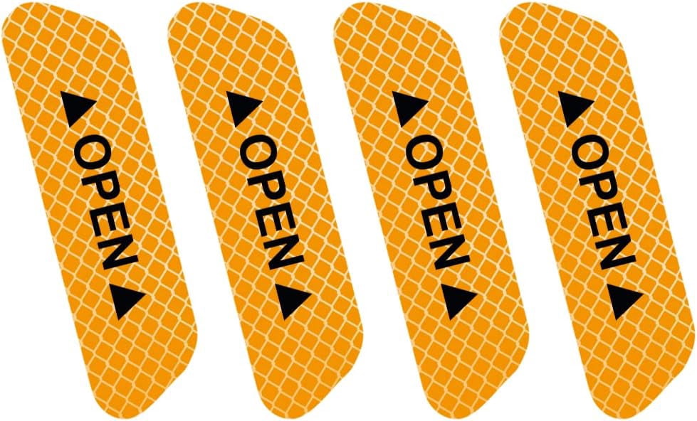 4PCS Reflective Open Warning Stickers for Car Door, Night Visibility ...