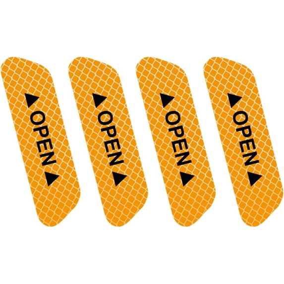 4PCS Reflective Open Warning Stickers for Car Door, Night Visibility ...
