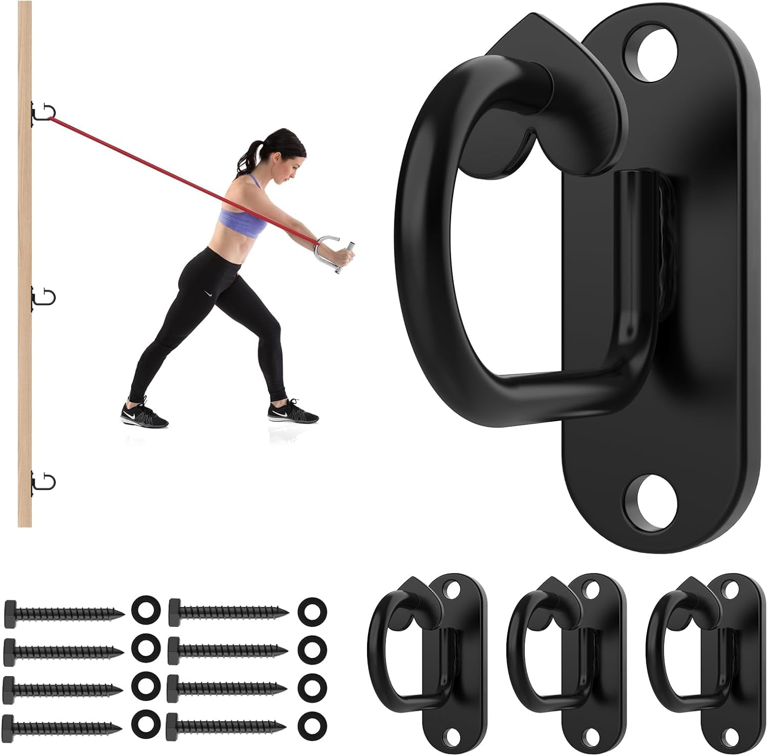 4PCS Resistance Band Wall Anchor, Wall Mount Workout Anchors for ...