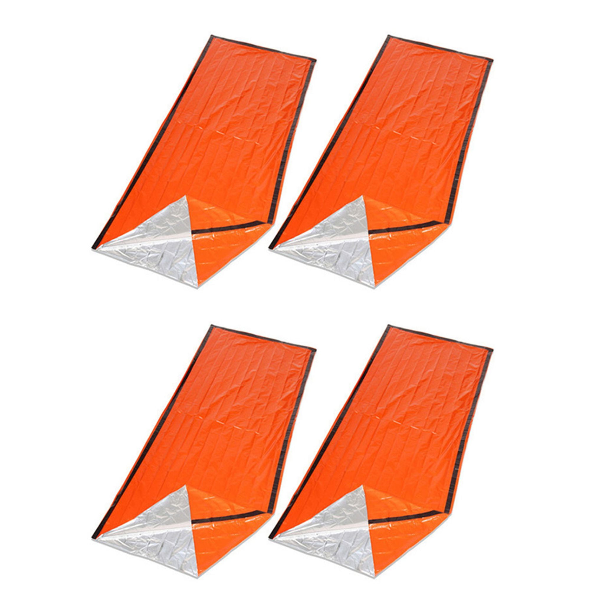 4PCS Reusable Emergency Sleeping Bag Survival Blanket Camping Tent ...