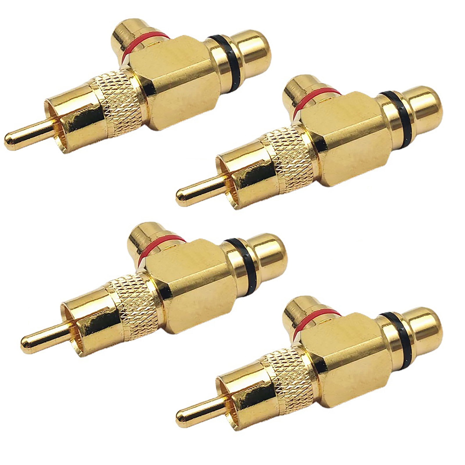 4PCS Right Angle Design Connector Adapter Set Gold Plated Copper ...
