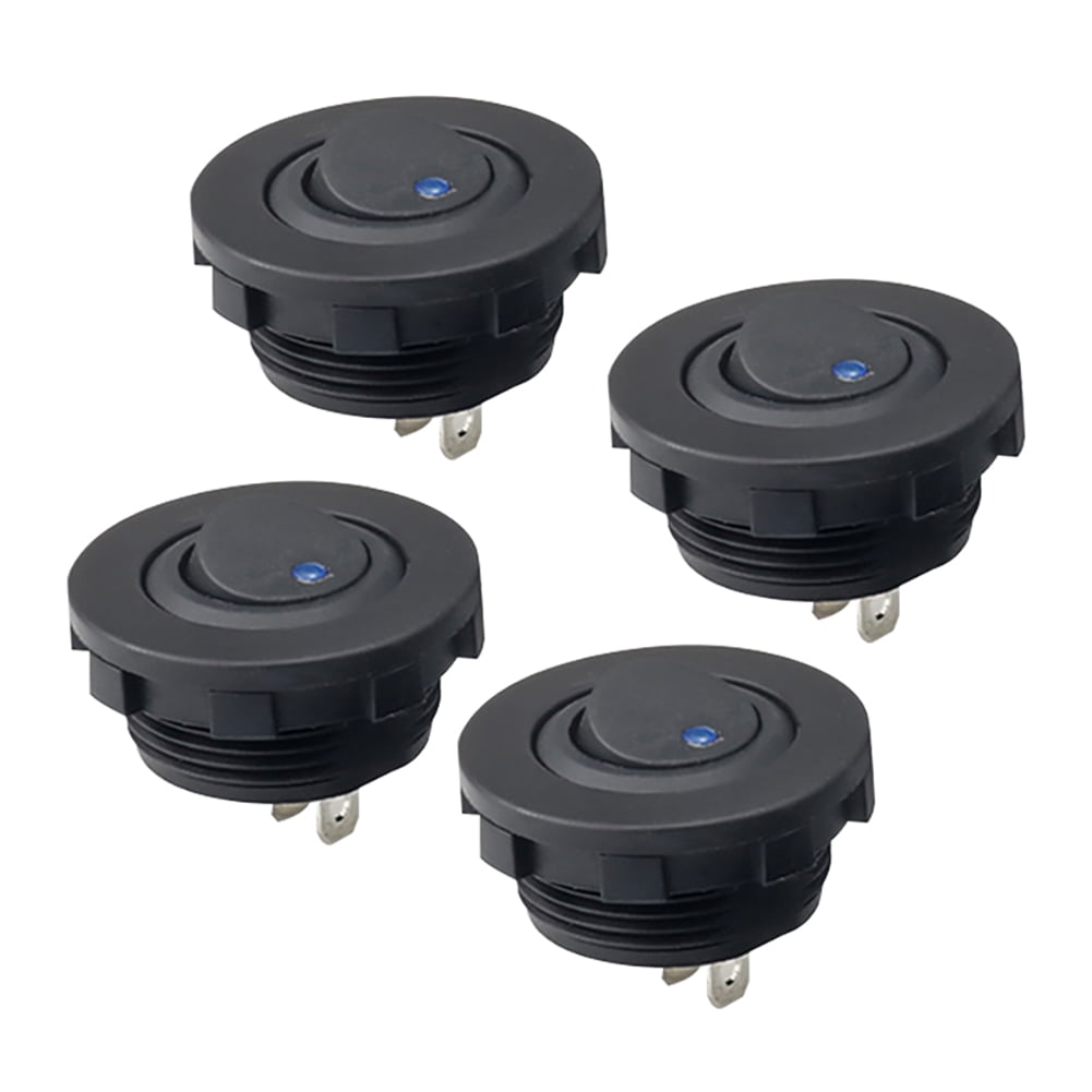 4PCS Rocker Switch with Shell 12V 20A Blue LED Lighted Round Switch ...