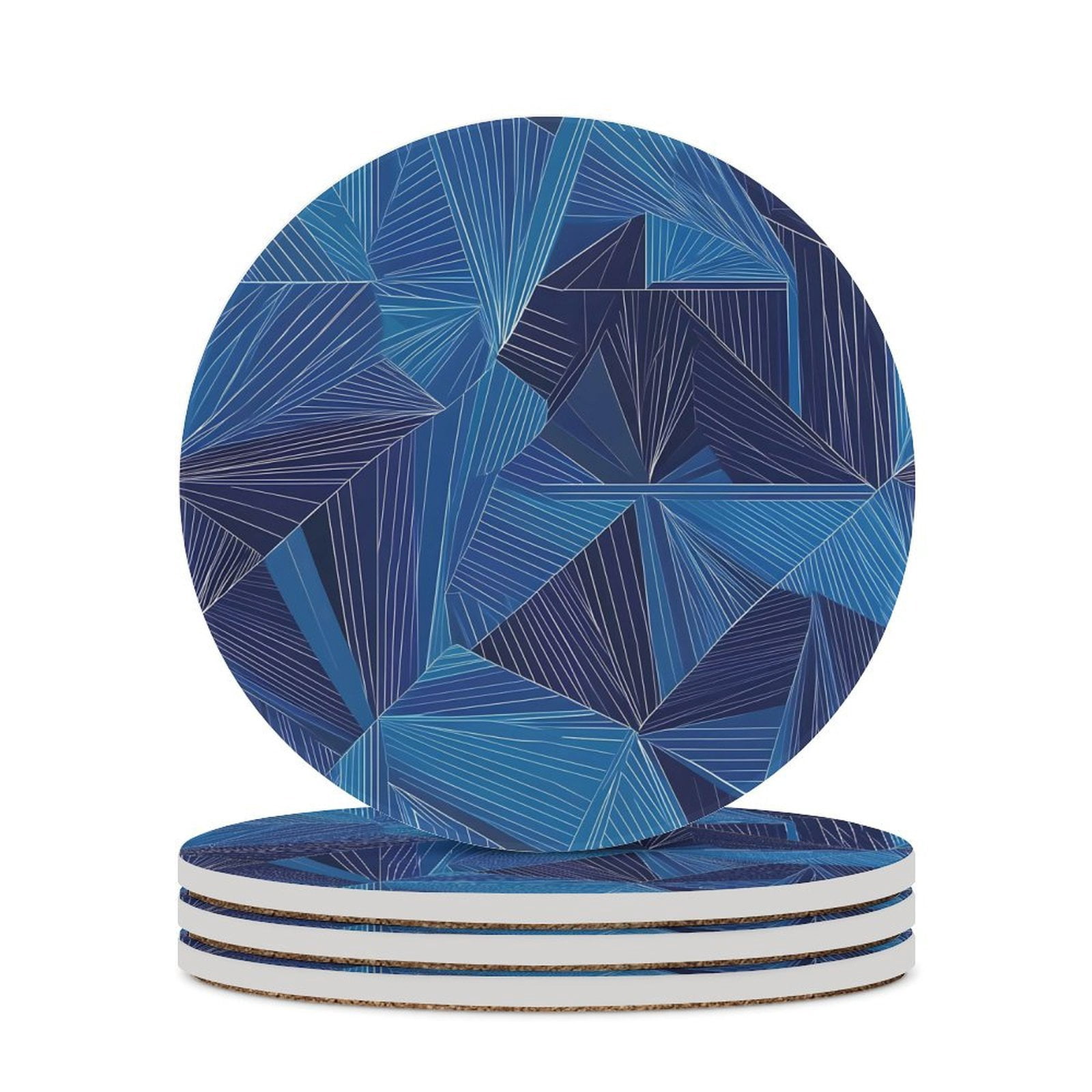 4PCS Round Ceramic Coaster 4.1in Cork Bottom Suitable For Water Mug ...