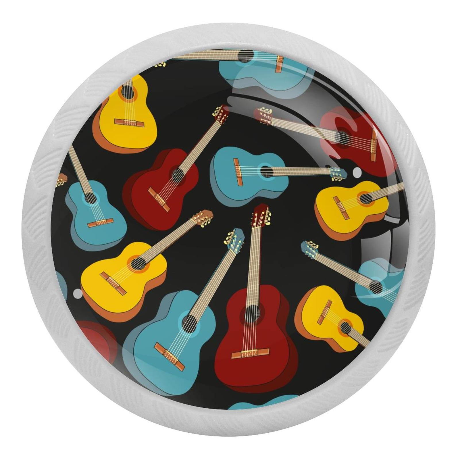 4PCS Round Guitars Music Cabinet Fluorescence Knob Glowing in the Dark ...
