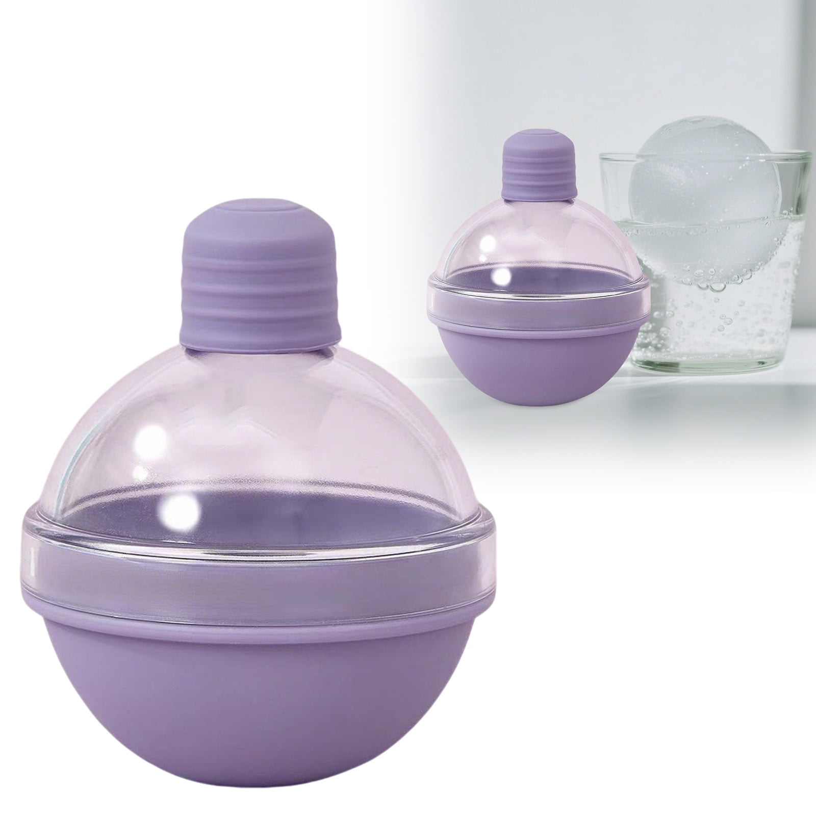 4PCS Round Ice Ball Molds for Whiskey & Cocktails with Funnel Lid - 2.5 ...