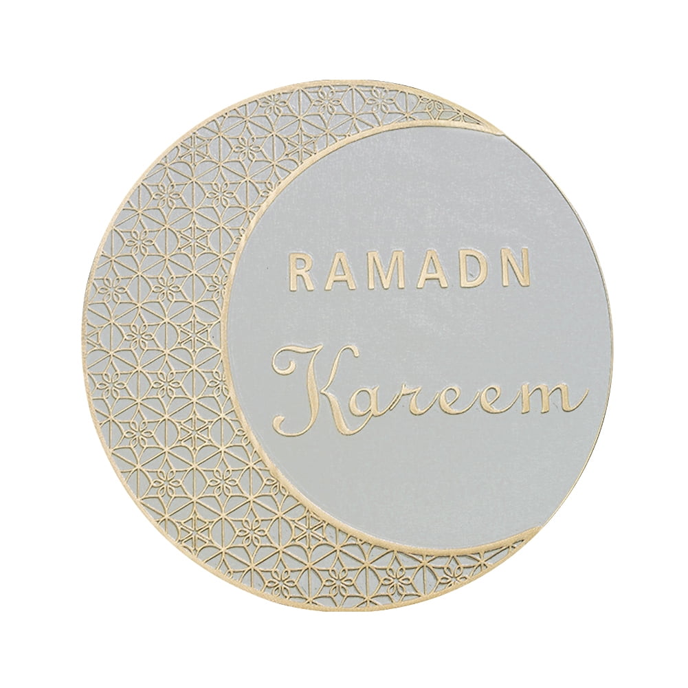 4PCS Round Ramadan Kareem Placemat Eid Mubarak Moon Star Mats Washable ...