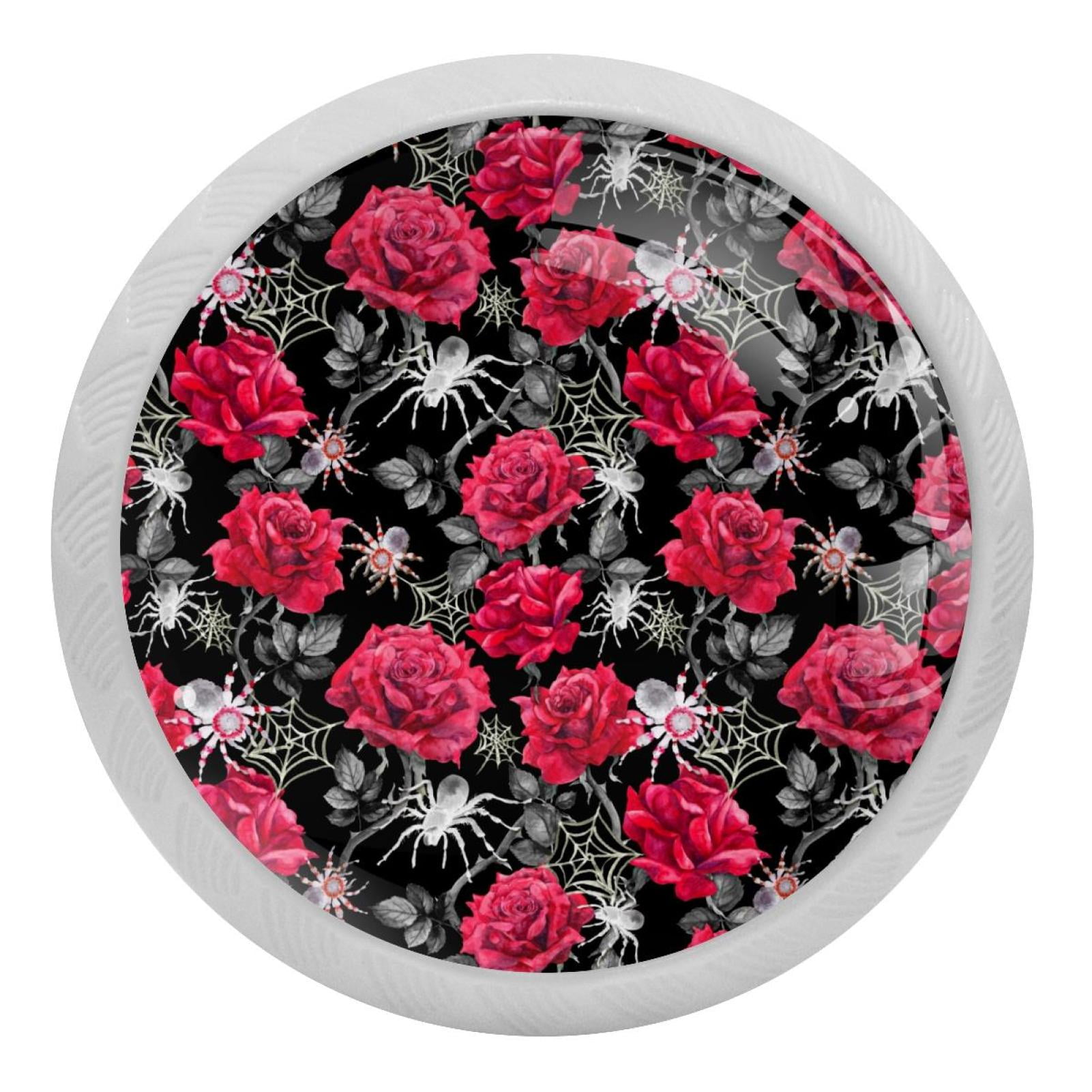 4PCS Round Spider and Rose Cabinet Fluorescence Knob Glowing in the ...